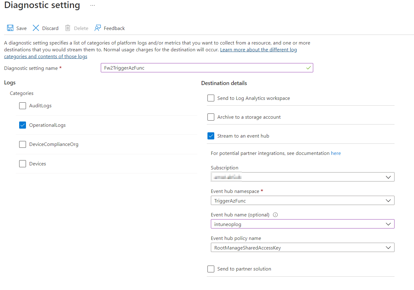 React to MEM Logs using Event Hubs and Azure Functions
